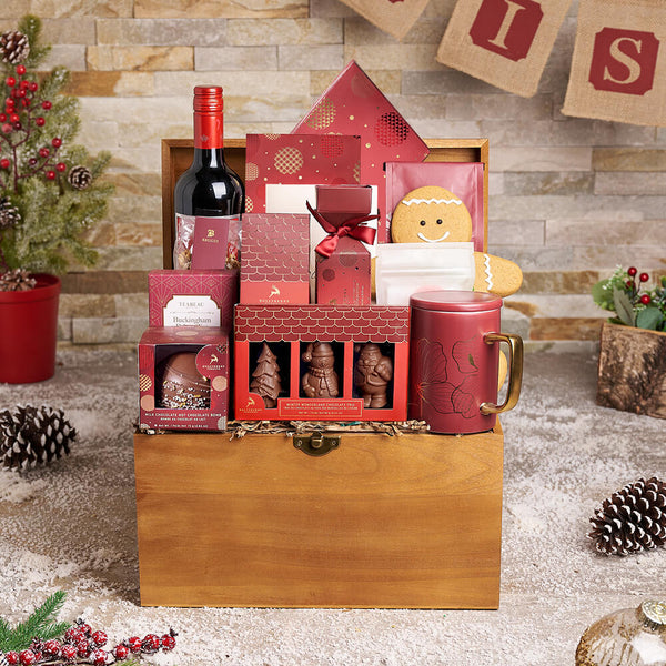 Cozy Holiday Wine Gift Basket – Christmas gift baskets – Canada ...